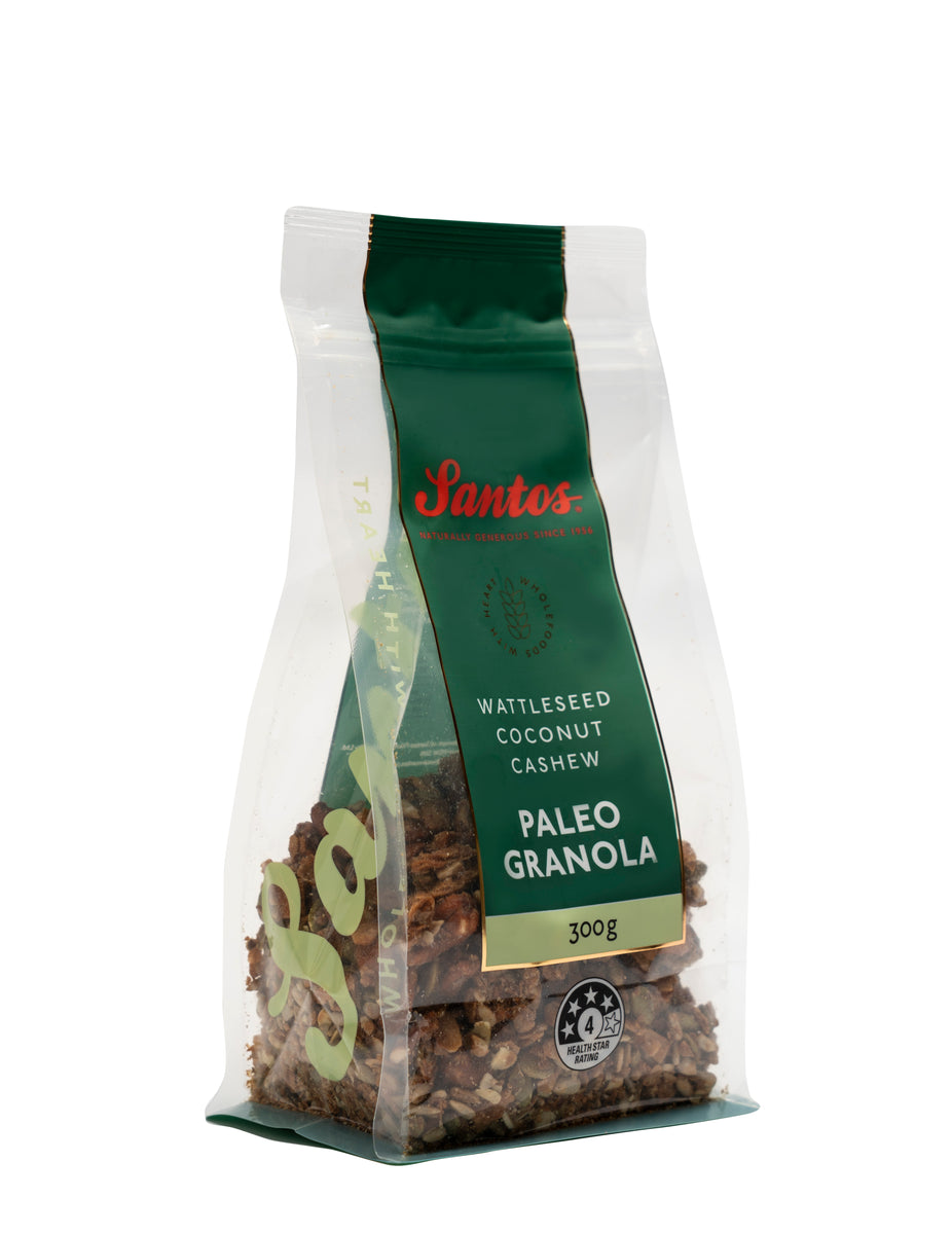 Paleo Granola Wattleseed Coconut Cashew 300g – Santos